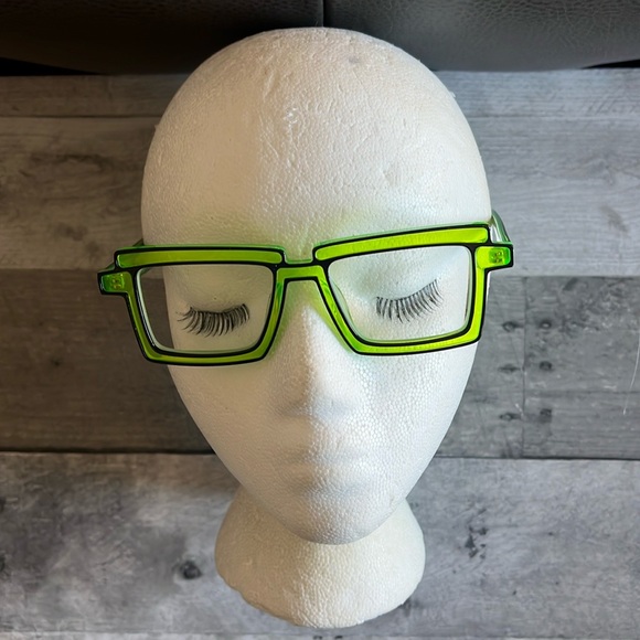 Accessories | Listing Neon Green And Black Comicstyle Glasses | Poshmark